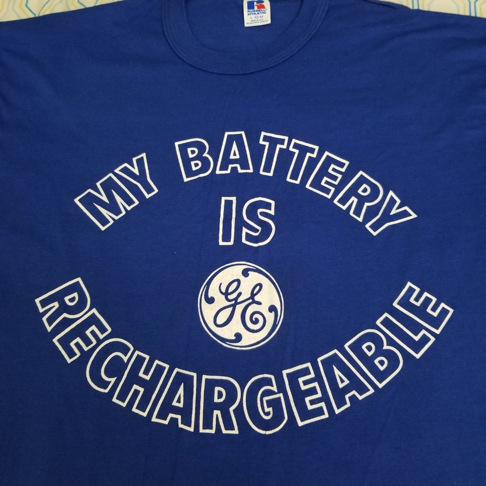 Vintage 80s Ge General Electric Battery T Shirt - Gem